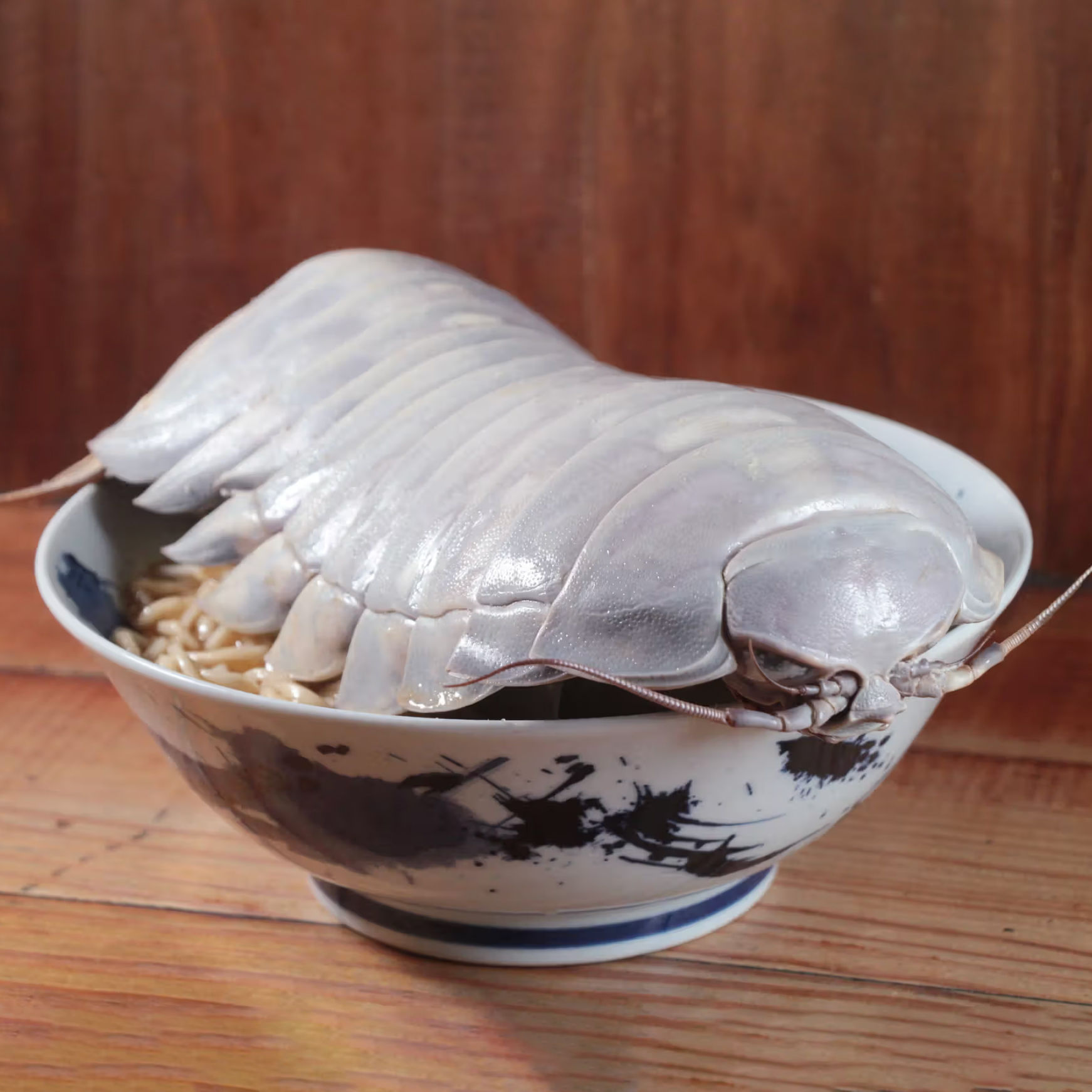 An alien-like giant isopod ramen in Taiwan is raising eyebrows
