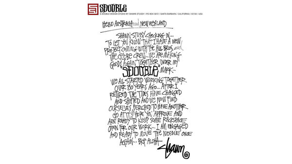 Shawn Stussy to revive S/Double brand
