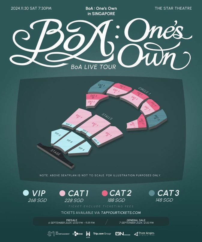 BoA : One’s Own 2024 tour in Singapore – Ticket prices and more details