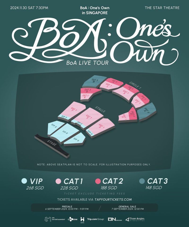 BoA : One’s Own 2024 tour in Singapore – Ticket prices and more details