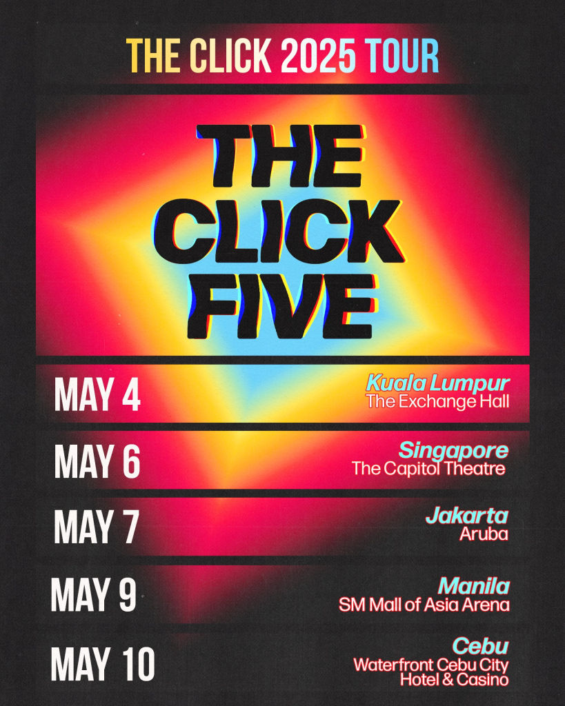 The Click Five 2025 tour in Singapore: Concert venue and more details