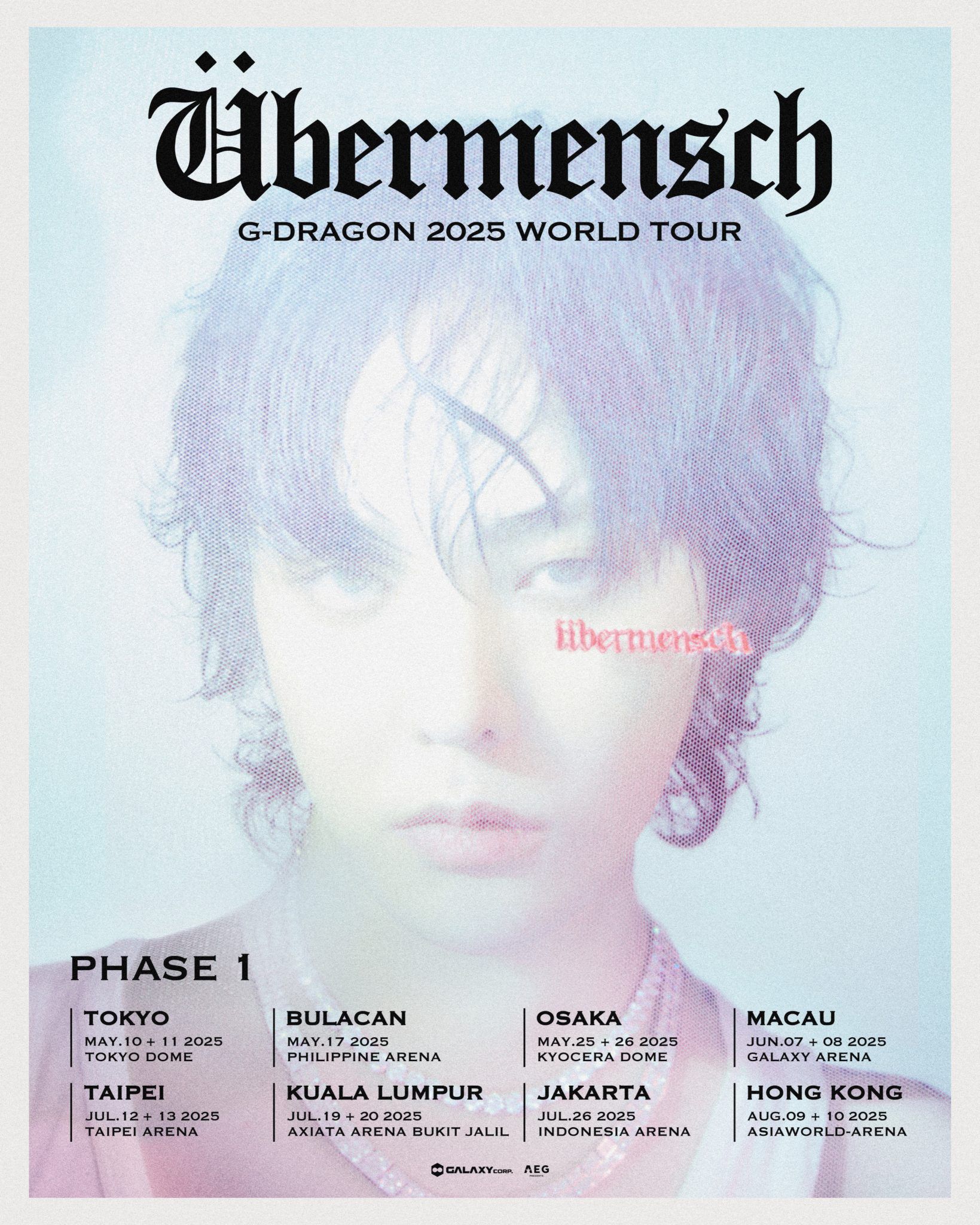 G-Dragon confirms HK and KL for Übermensch solo world tour 2025 Phase 1 ...