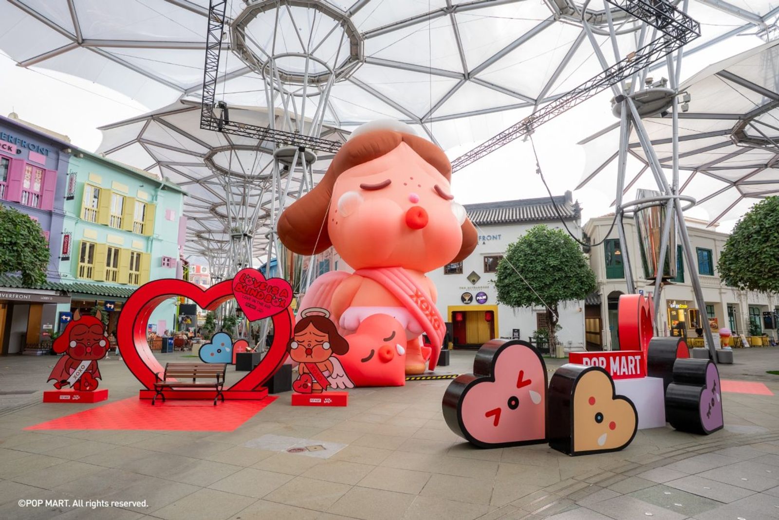 Celebrate romance with POP MART CRYBABY inflatables in Singapore