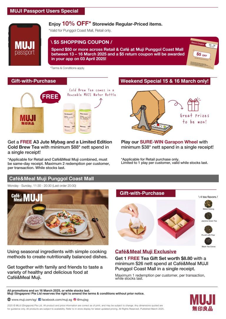 MUJI Punggol Coast Mall: Details of MUJI's first Singapore northeast store
