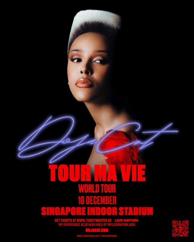 Doja Cat to bring "Tour Ma Vie" concert to Singapore in December 2025