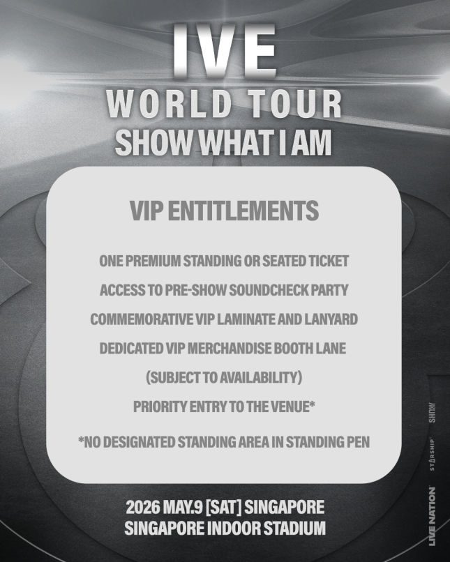 IVE concert in Singapore 2026: Date, ticket prices, VIP access, and more
