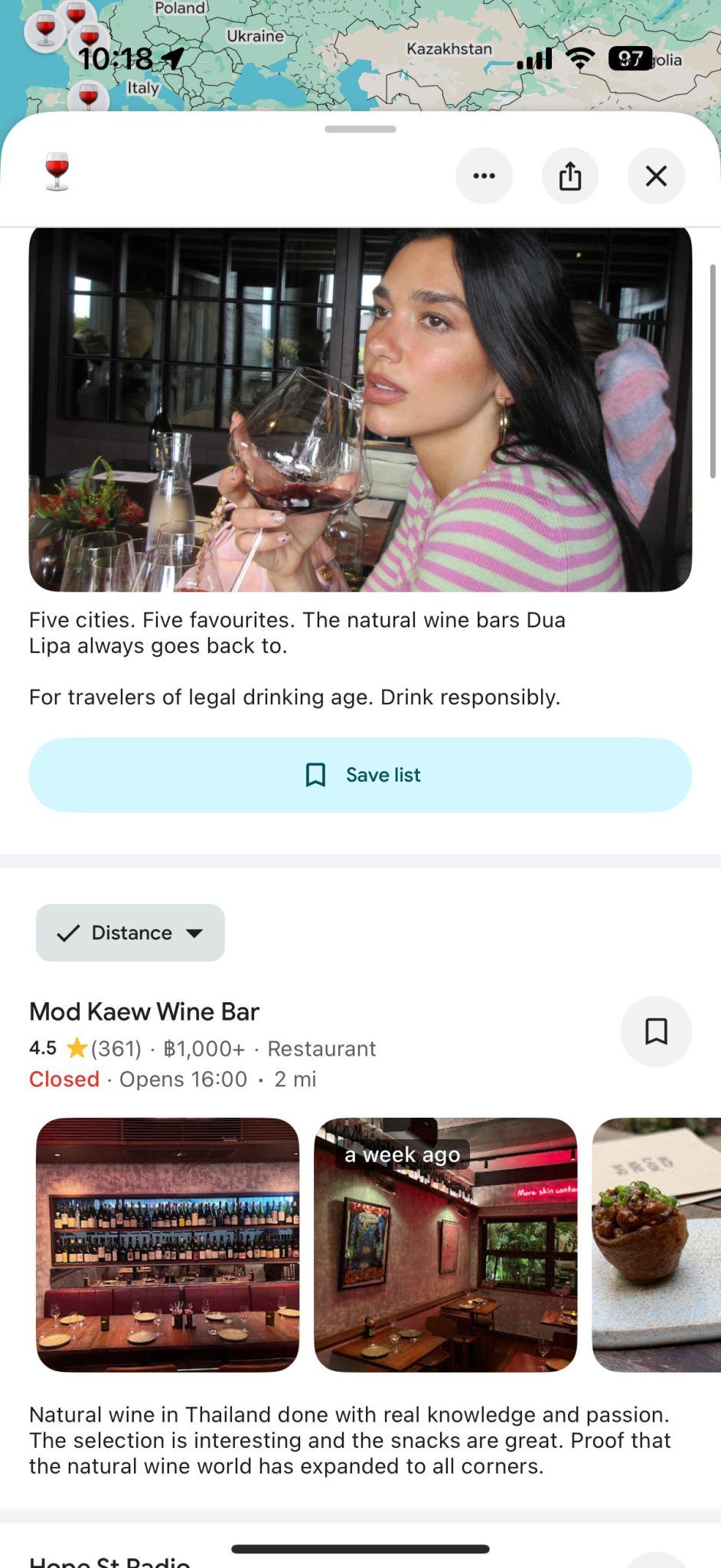 Dua Lipa x Google Maps: What are the Bangkok recommendations?
