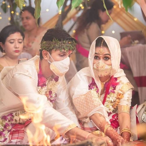 Bridal face masks: How brides are incorporating the PPE into ensembles