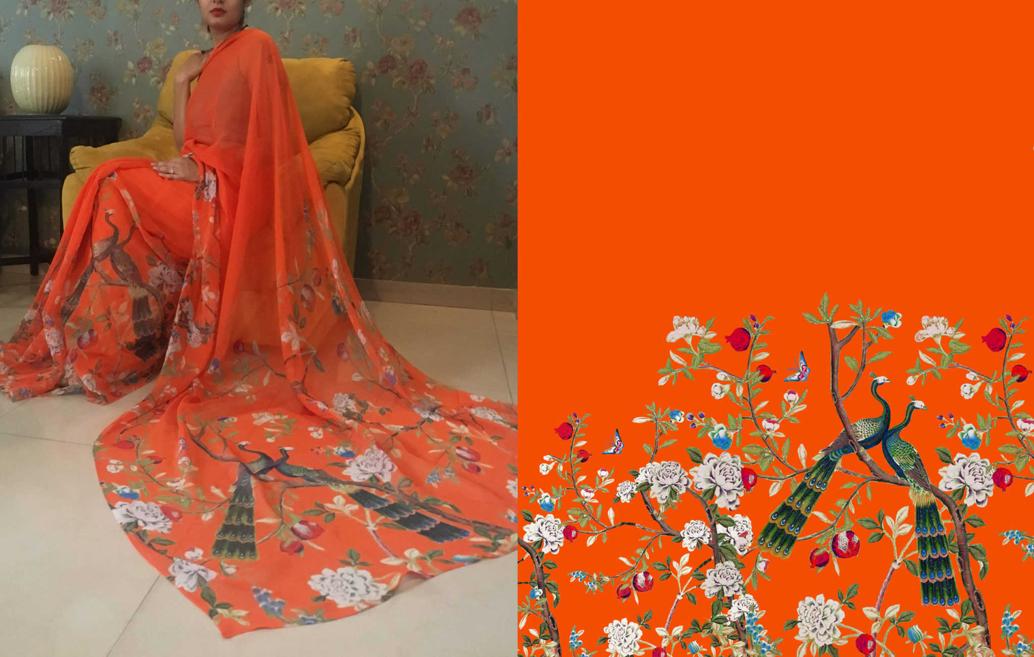 Chiffon sari labels that are balancing tradition with modernity