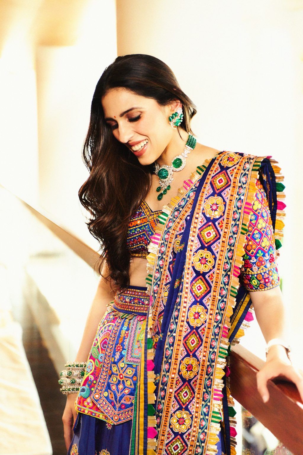 Shloka Mehta Ambani wore AJSK lehenga with Tharad embroidery