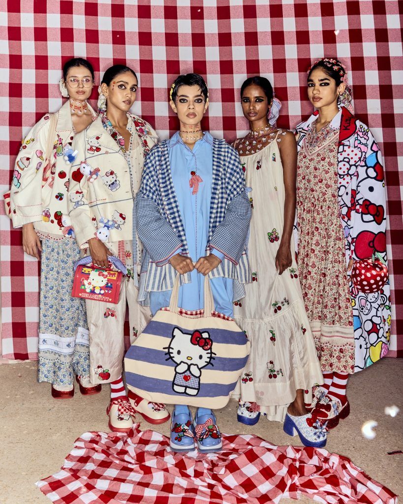 Hello Kitty x péro collaboration at Lakmē Fashion Week 2024.
