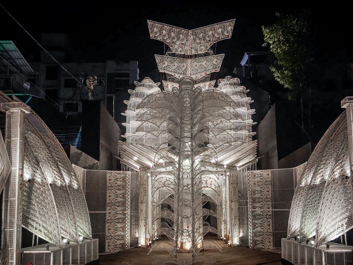 A Durga Puja pandal's tribute to Bengal’s most beloved weave, Jamdani