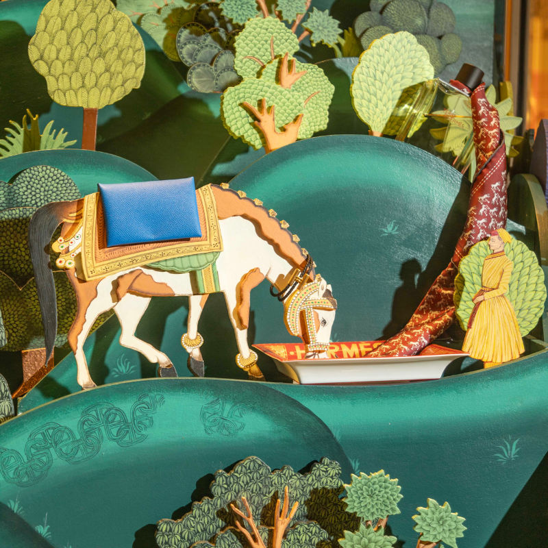 Hermès festive windows: A peek into the splendour of Indian miniature art