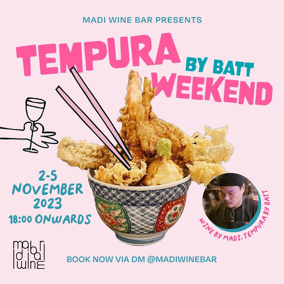 BATT Tempura ร้านเทมปุระสุดฮิป เปิด Pop-up ที่ Madi Wine Bar 2-5 พ.ย. นี้