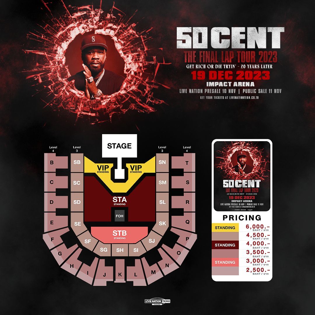 ไทยแลนด์เดือด! 50 CENT THE FINAL LAP TOUR 2023 คัมแบ็คในรอบ 17 ปี
